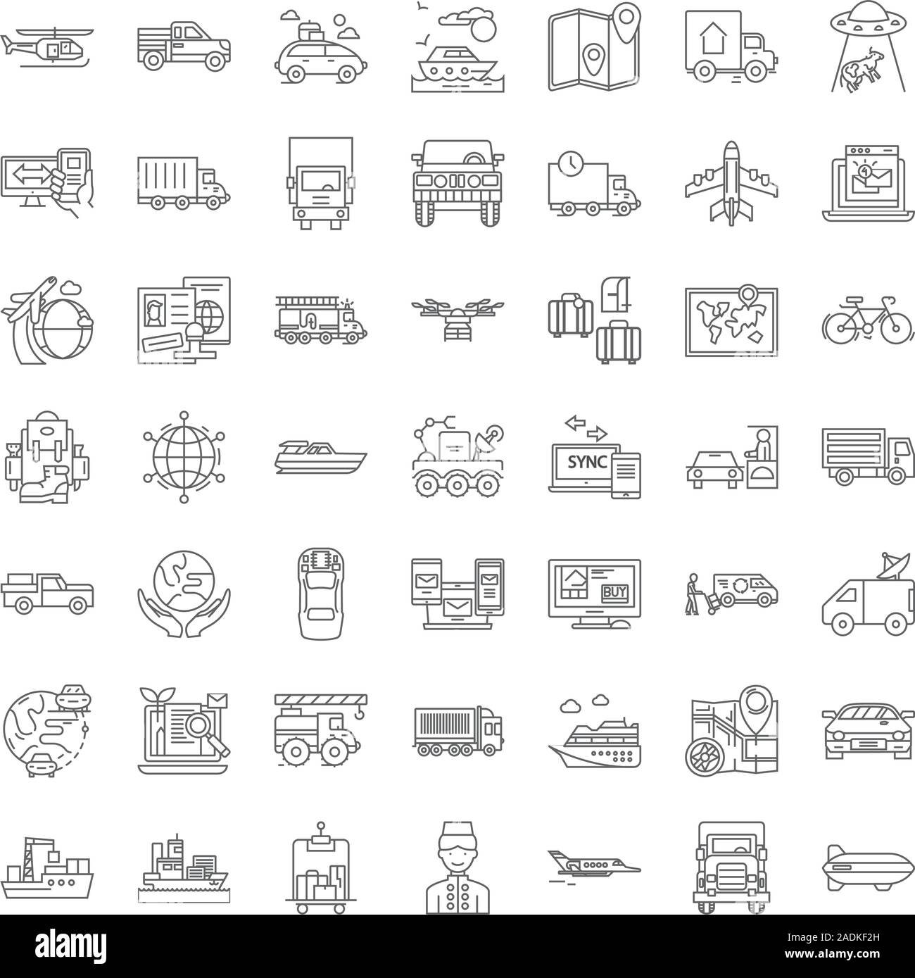 Import and exports line icons, signs, symbols vector, linear ...