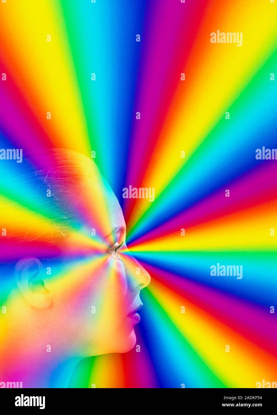 Vision. Abstract depiction of human vision, in which spectra of light ...