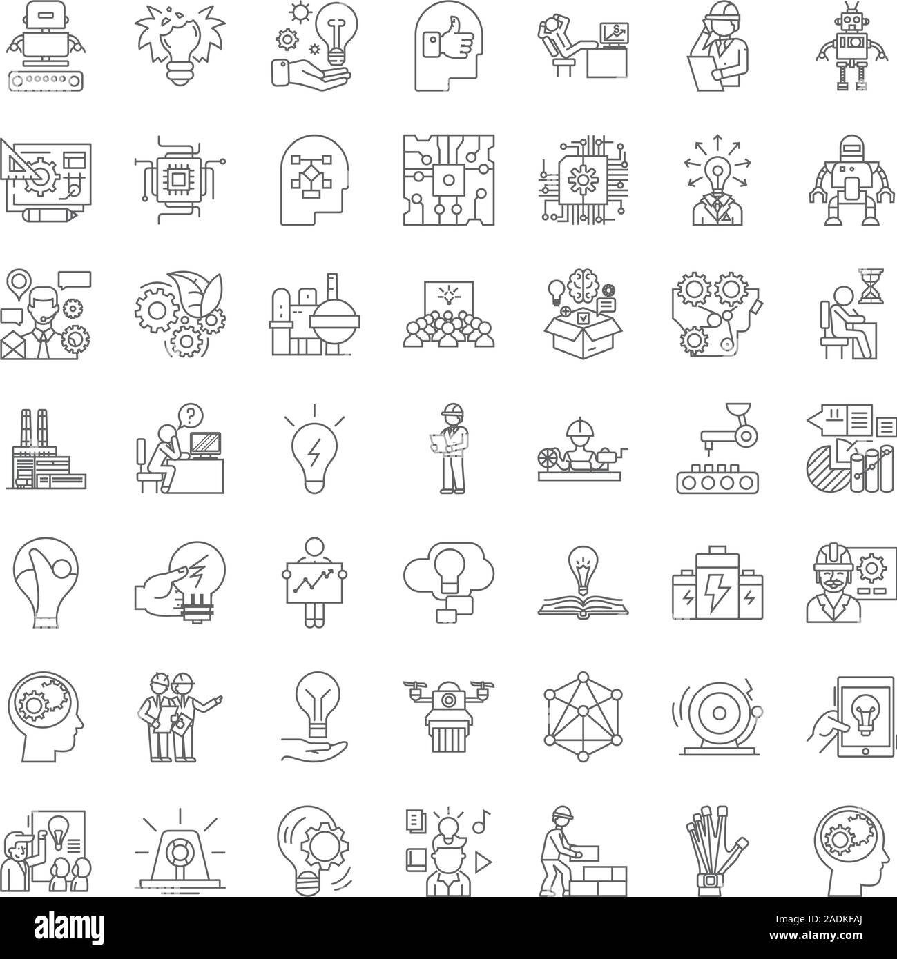Innovation technology line icons, signs, symbols vector, linear ...
