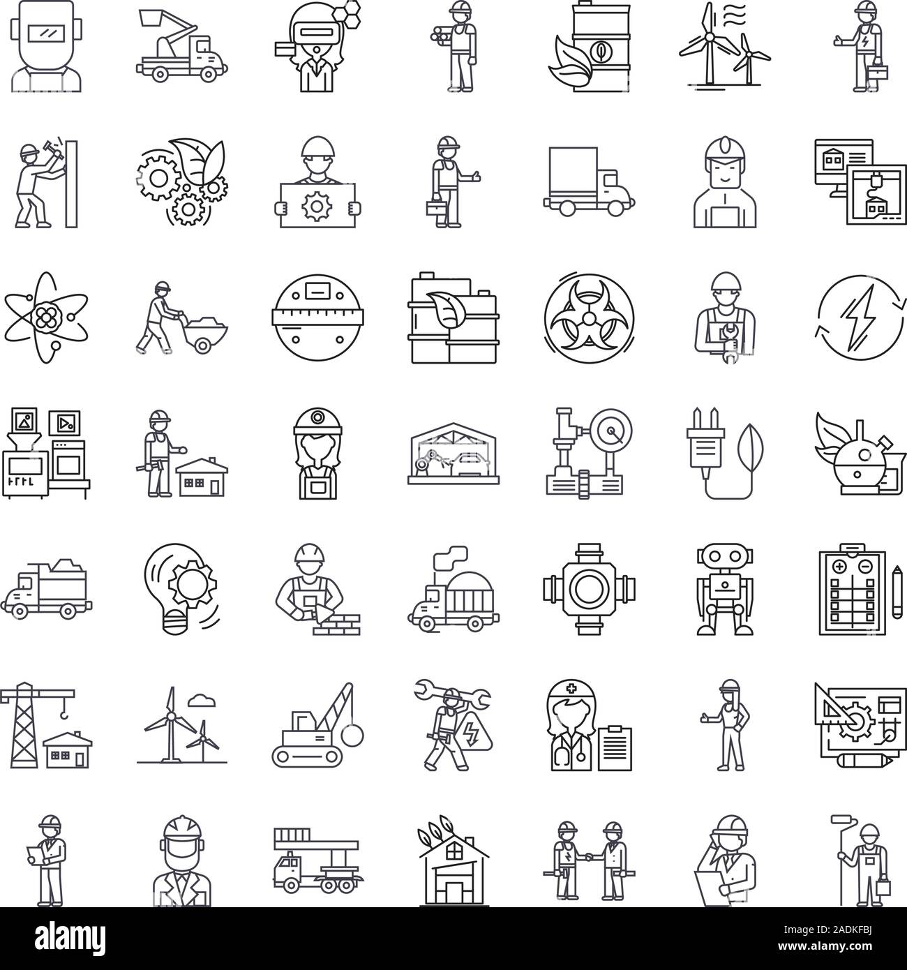 Industrial line icons, signs, symbols vector, linear illustration set ...