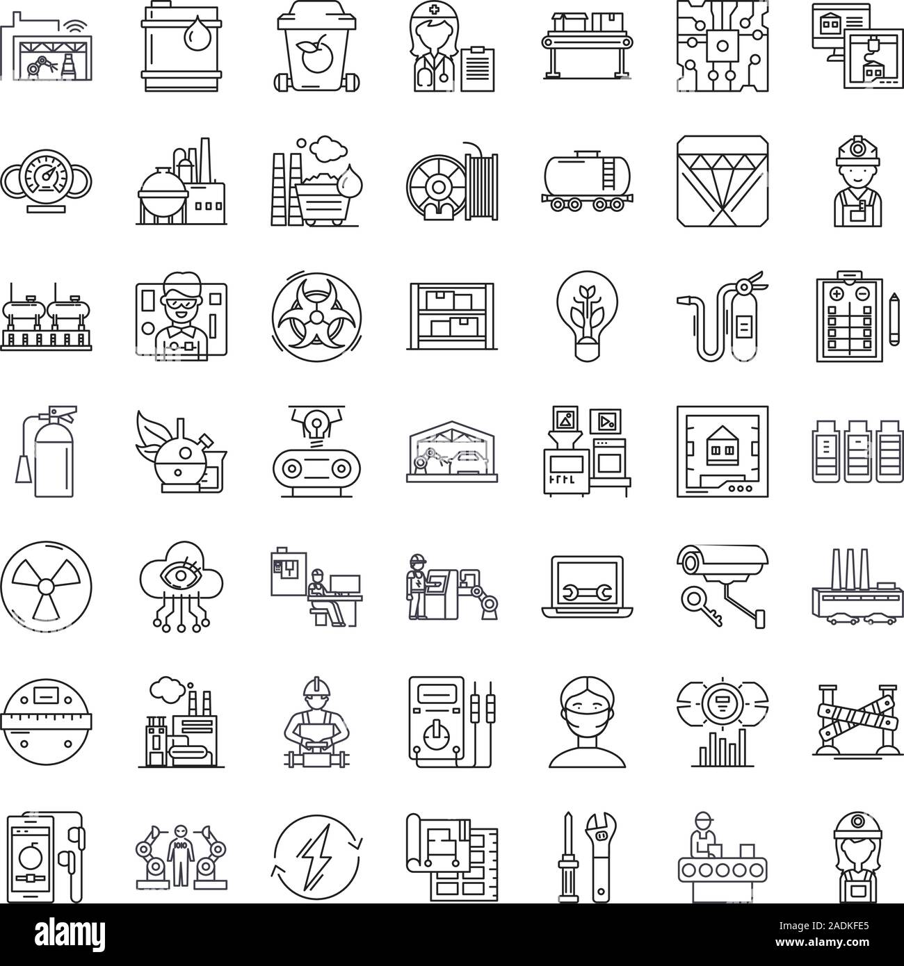 Industrial degin line icons, signs, symbols vector, linear illustration ...
