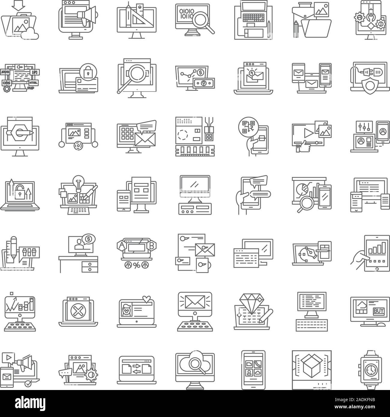 Interface line icons, signs, symbols vector, linear illustration set ...