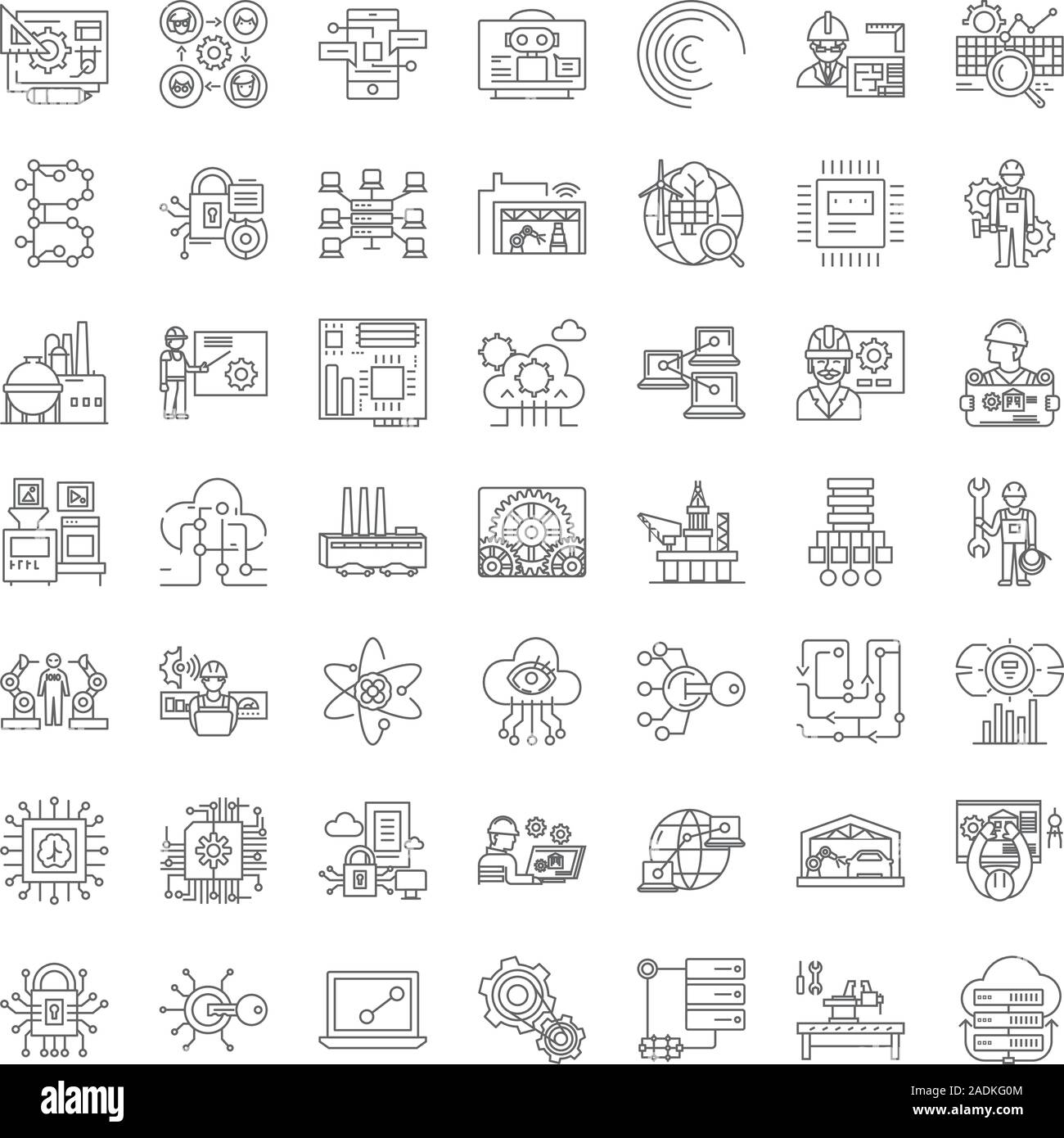 Infrastructure development line icons, signs, symbols vector, linear ...