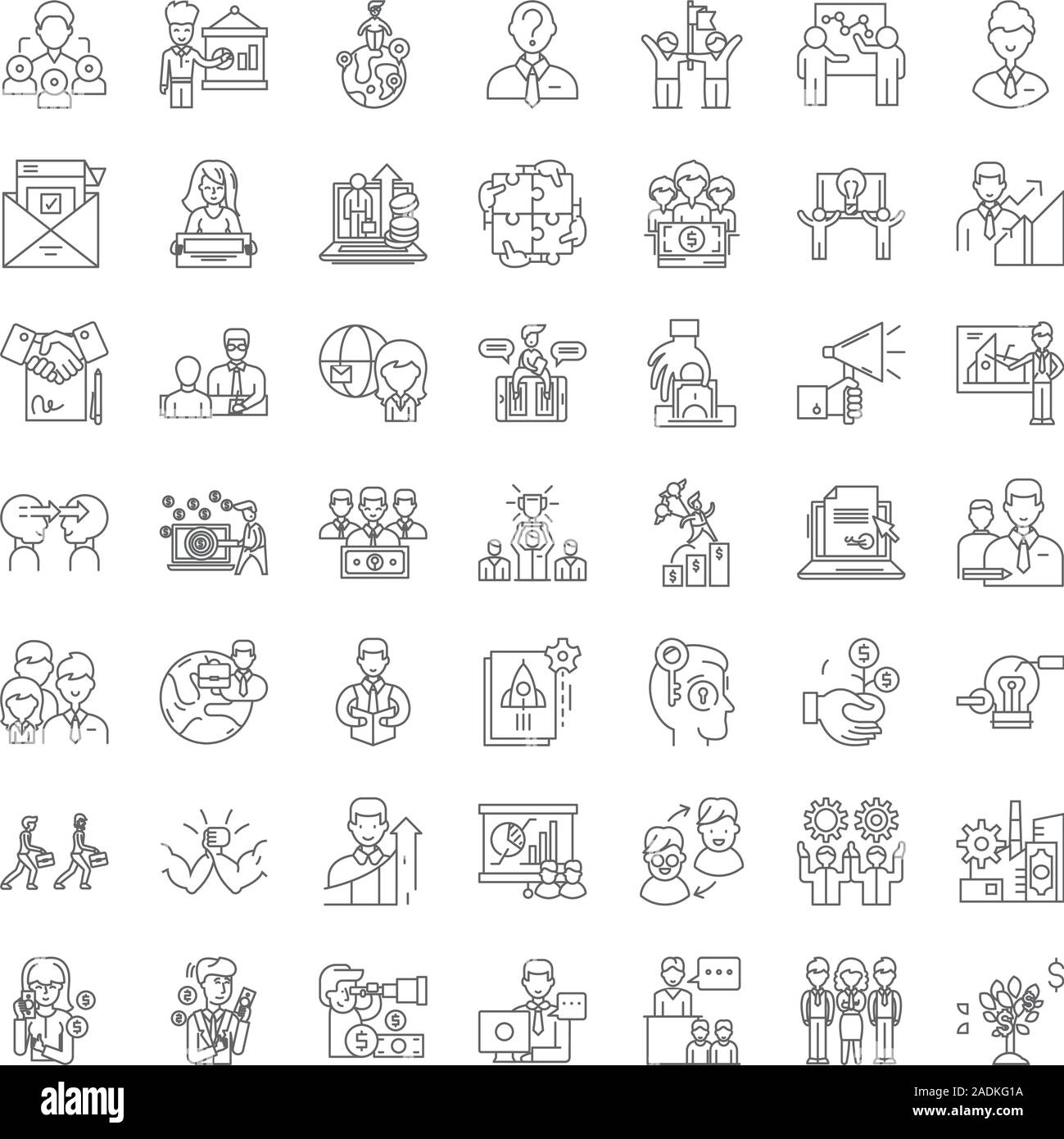 Job hunting line icons, signs, symbols vector, linear illustration set ...