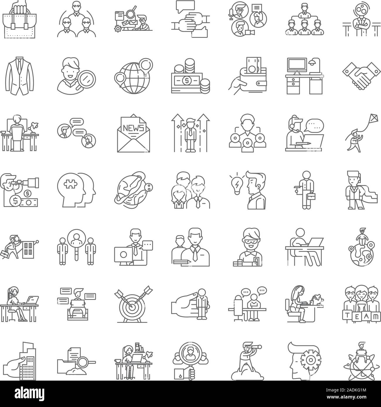 Job searching line icons, signs, symbols vector, linear illustration ...