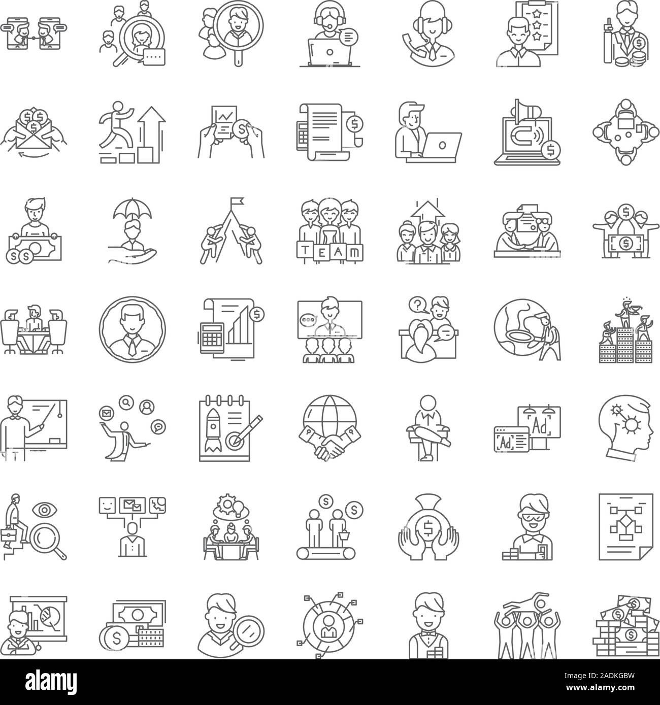 Job line icons, signs, symbols vector, linear illustration set Stock ...