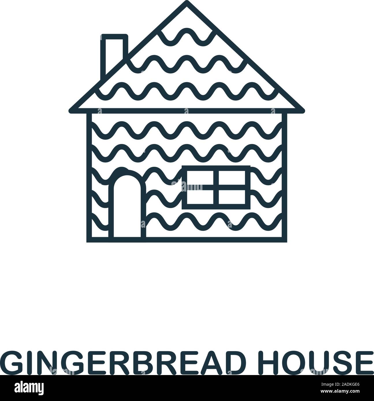 Gingerbread House icon. Line style from christmas icon collection. Thin ...