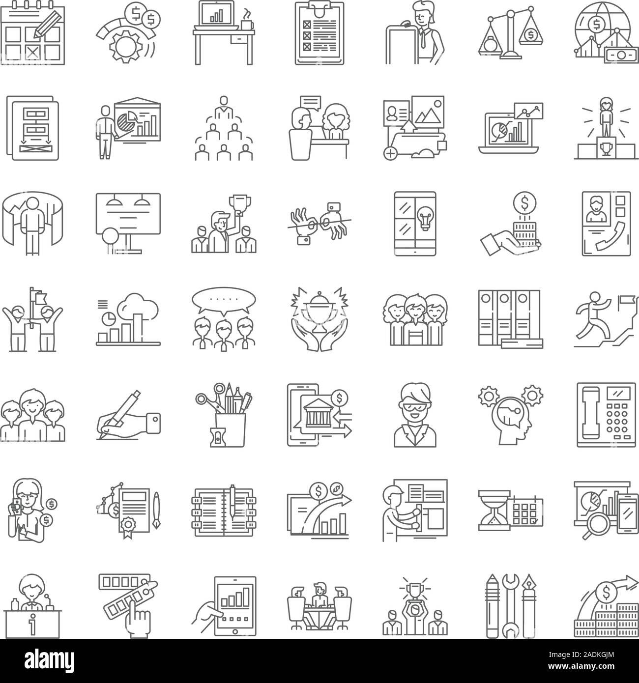 Investment management line icons, signs, symbols vector, linear ...