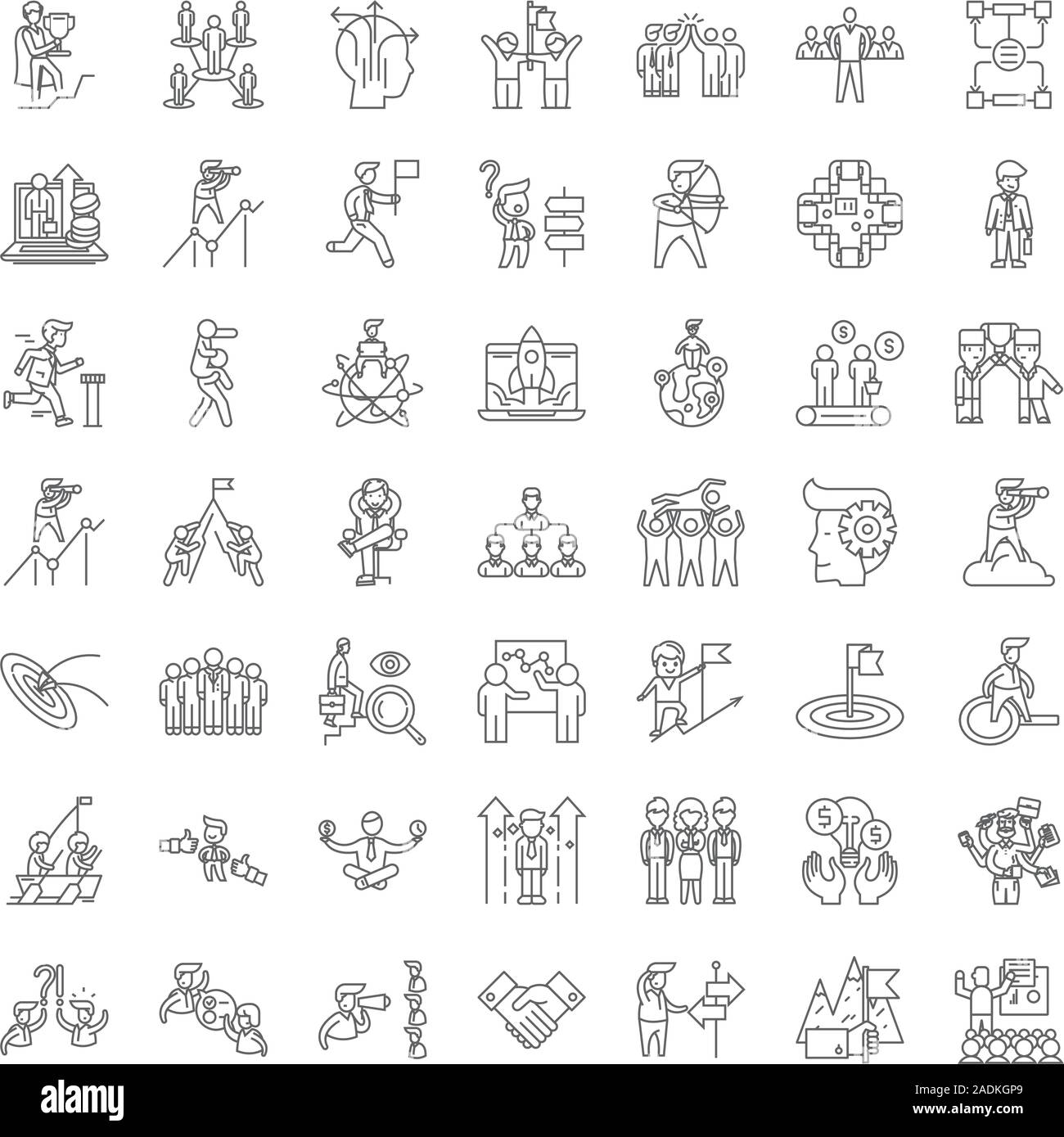 Leaders line icons, signs, symbols vector, linear illustration set ...
