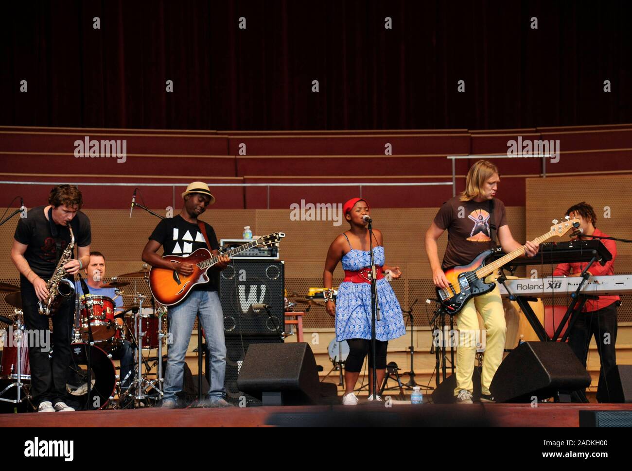 South African band Freshlyground performing on stage at Pritzker ...