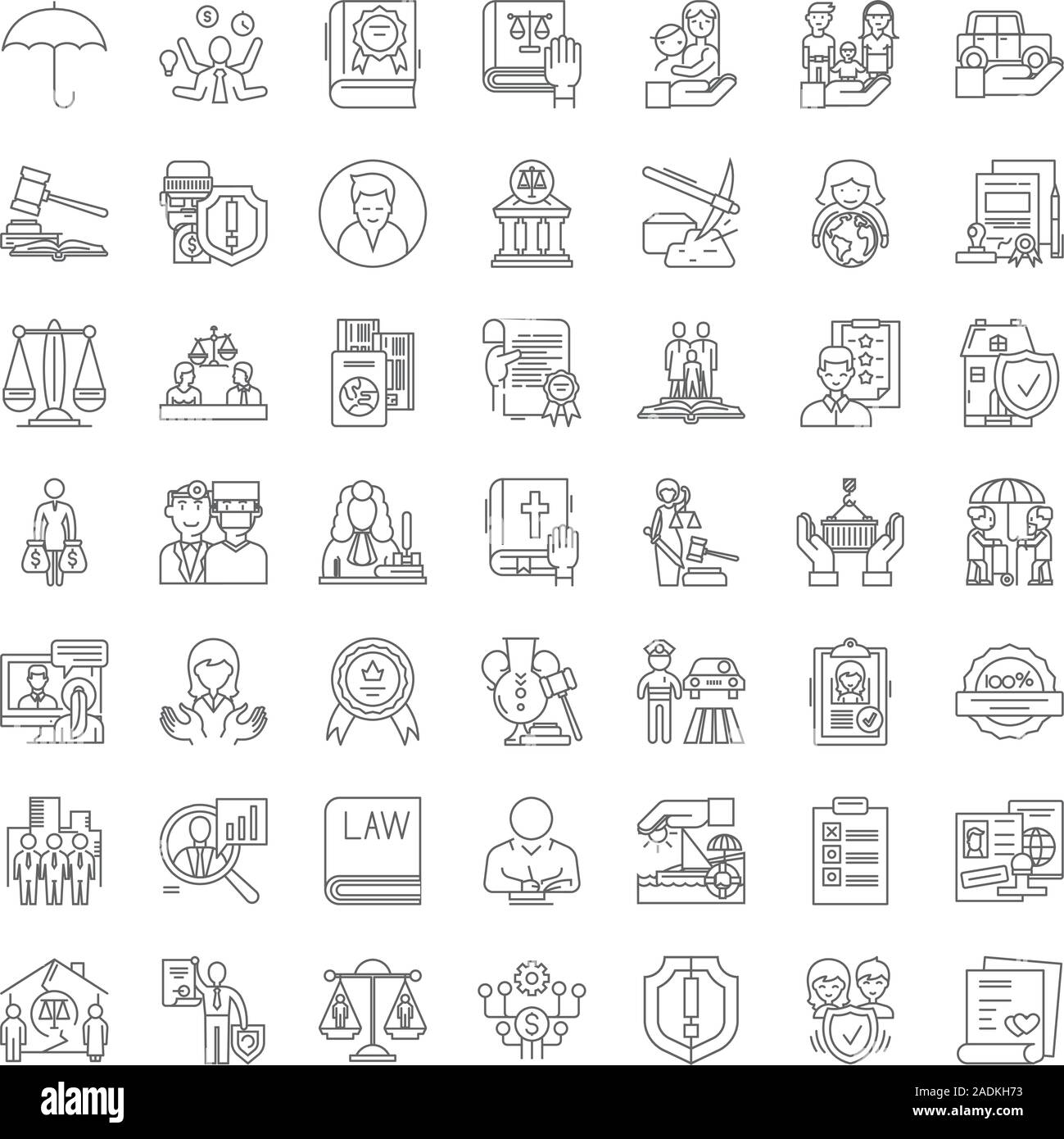 Jurisprudence line icons, signs, symbols vector, linear illustration ...
