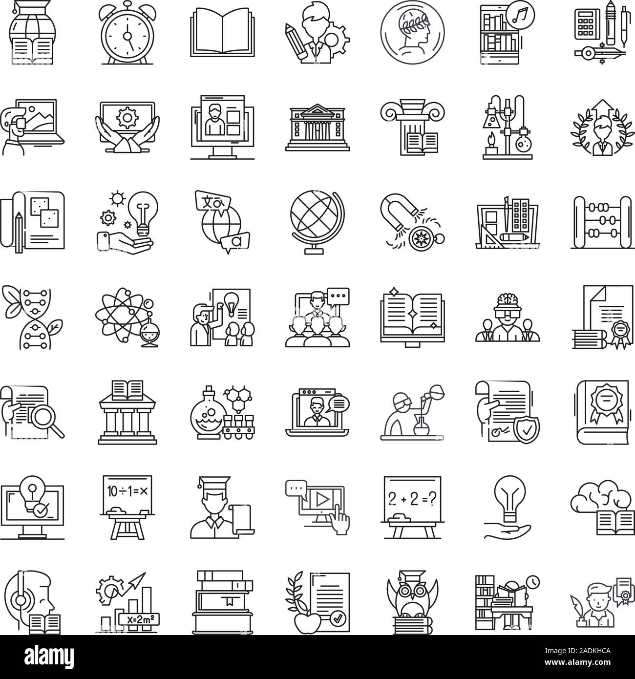 Fast learning line icons, signs, symbols vector, linear illustration ...