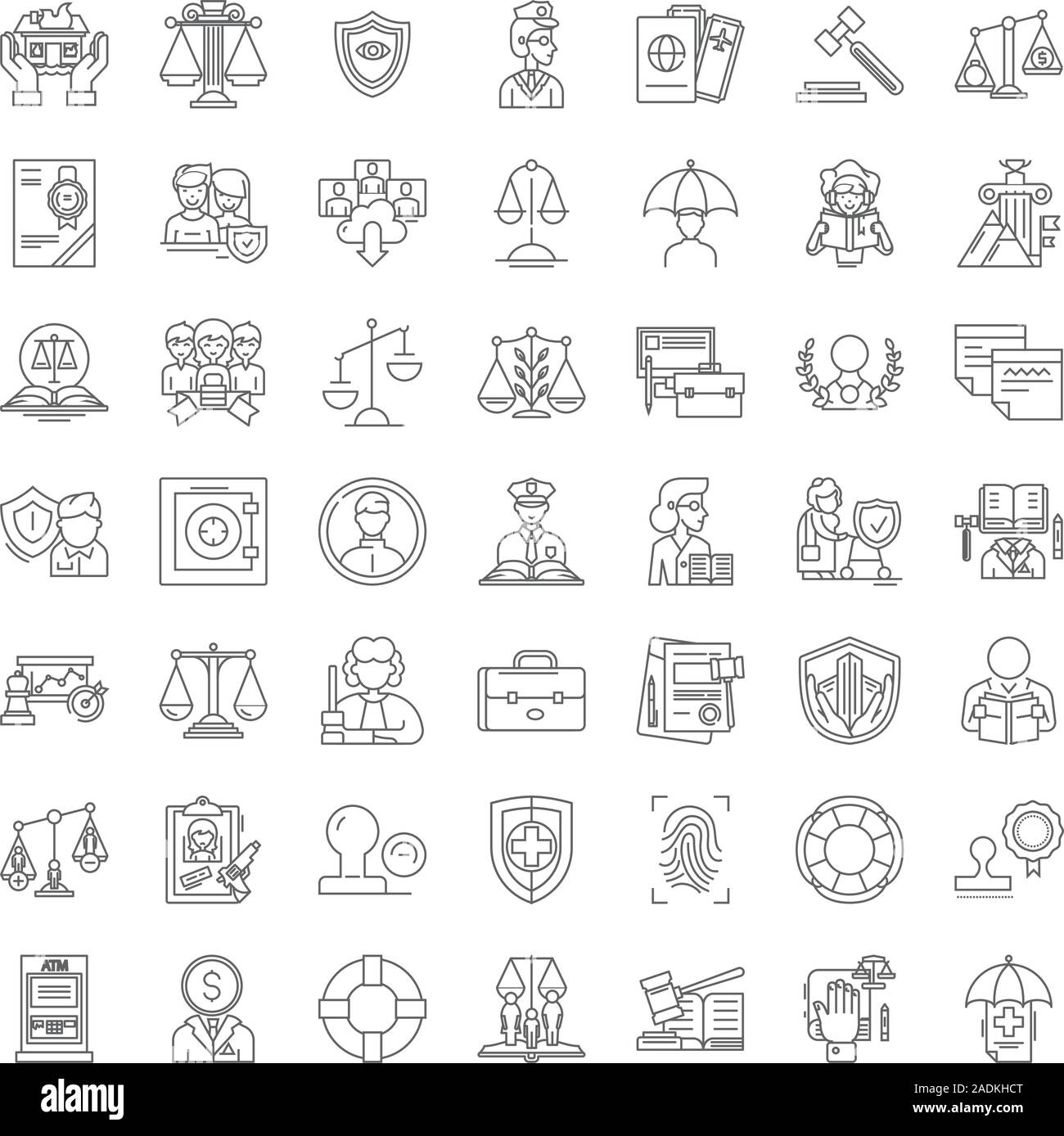 Legal line icons, signs, symbols vector, linear illustration set Stock ...