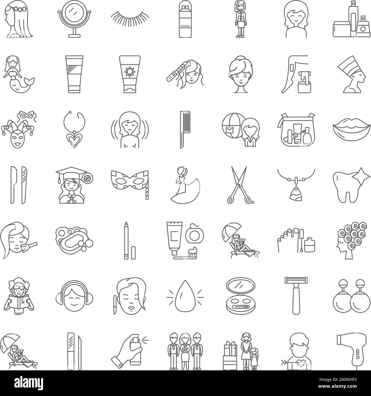 Makeup line icons, signs, symbols vector, linear illustration set Stock ...