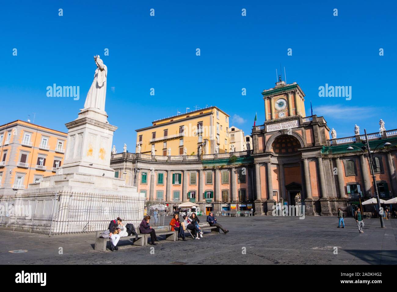 Dante memorial statue, Piazza Dante, Naples, Italy Stock Photo - Alamy