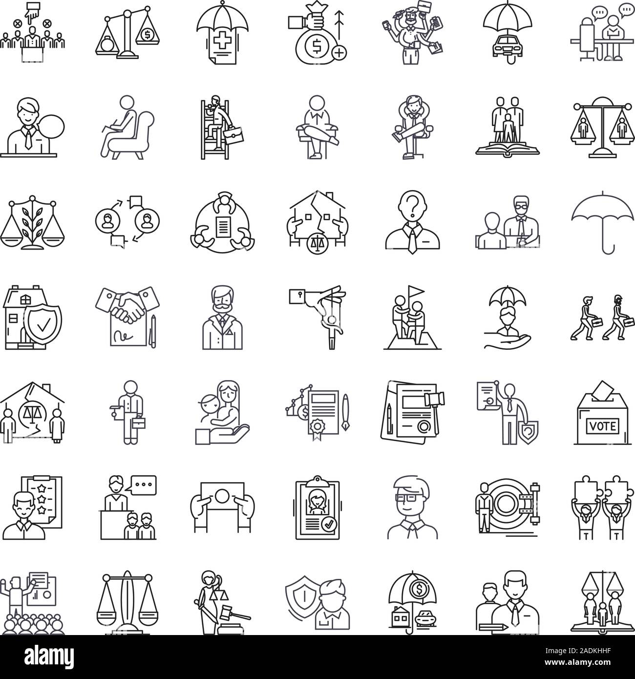 Law firm line icons, signs, symbols vector, linear illustration set ...