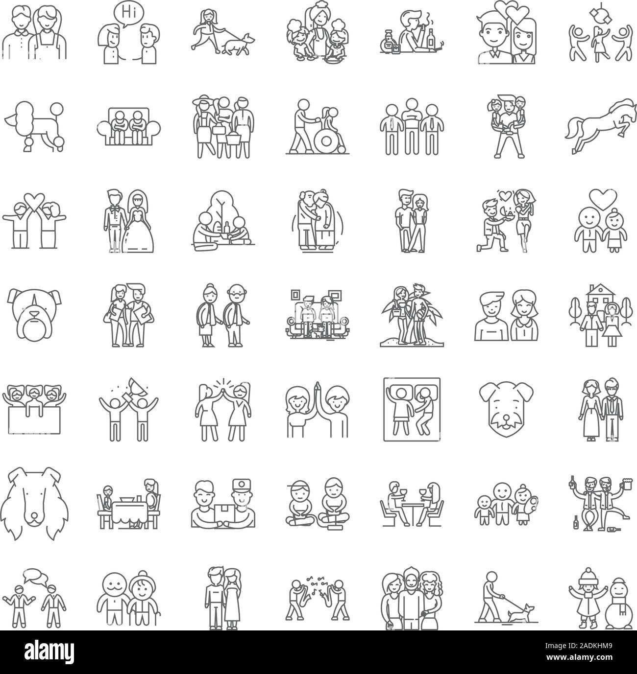 Loyalty line icons, signs, symbols vector, linear illustration set ...