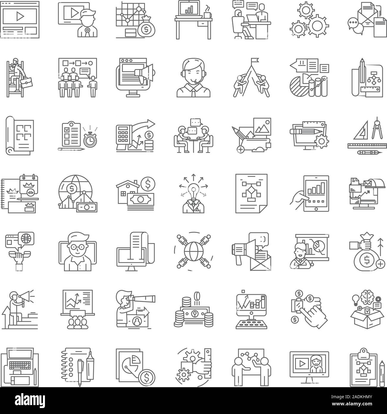 Learning organization line icons, signs, symbols vector, linear ...