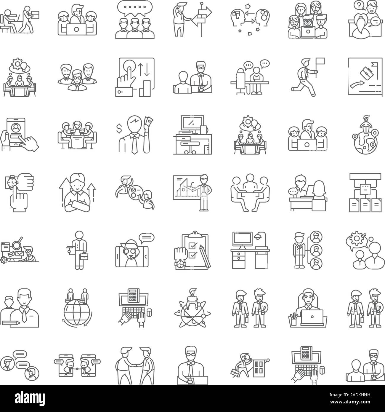 Manager line icons, signs, symbols vector, linear illustration set ...