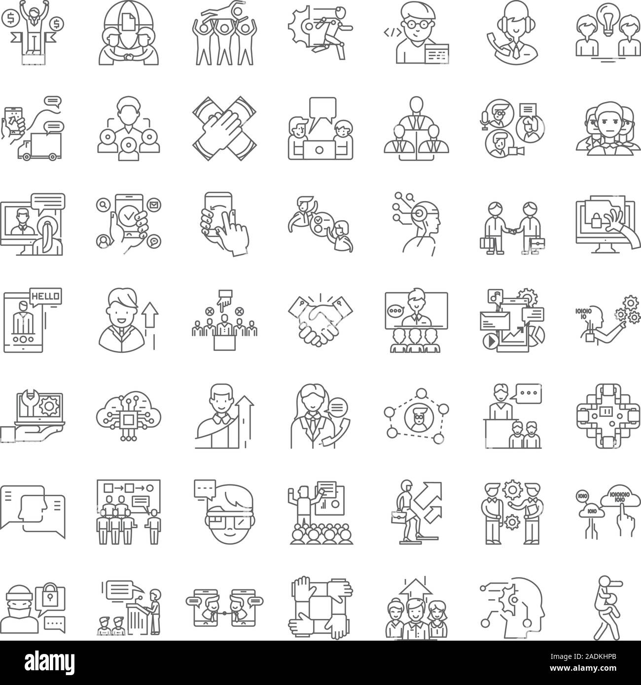 Maintenance line icons, signs, symbols vector, linear illustration set ...