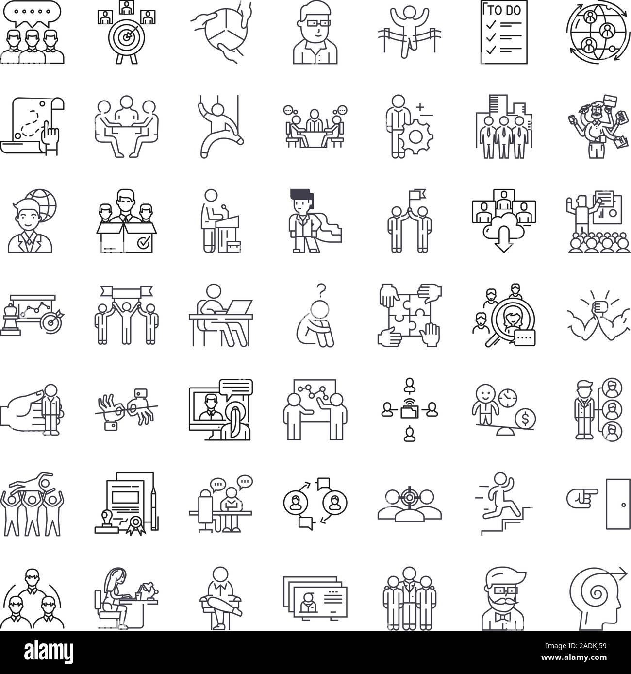 Management line icons, signs, symbols vector, linear illustration set ...