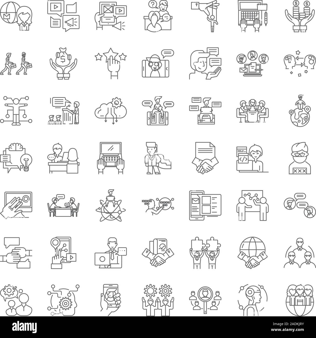 Maintenance work line icons, signs, symbols vector, linear illustration ...