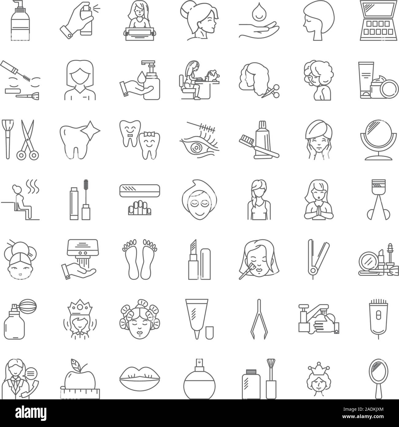 Makeup products line icons, signs, symbols vector, linear illustration ...