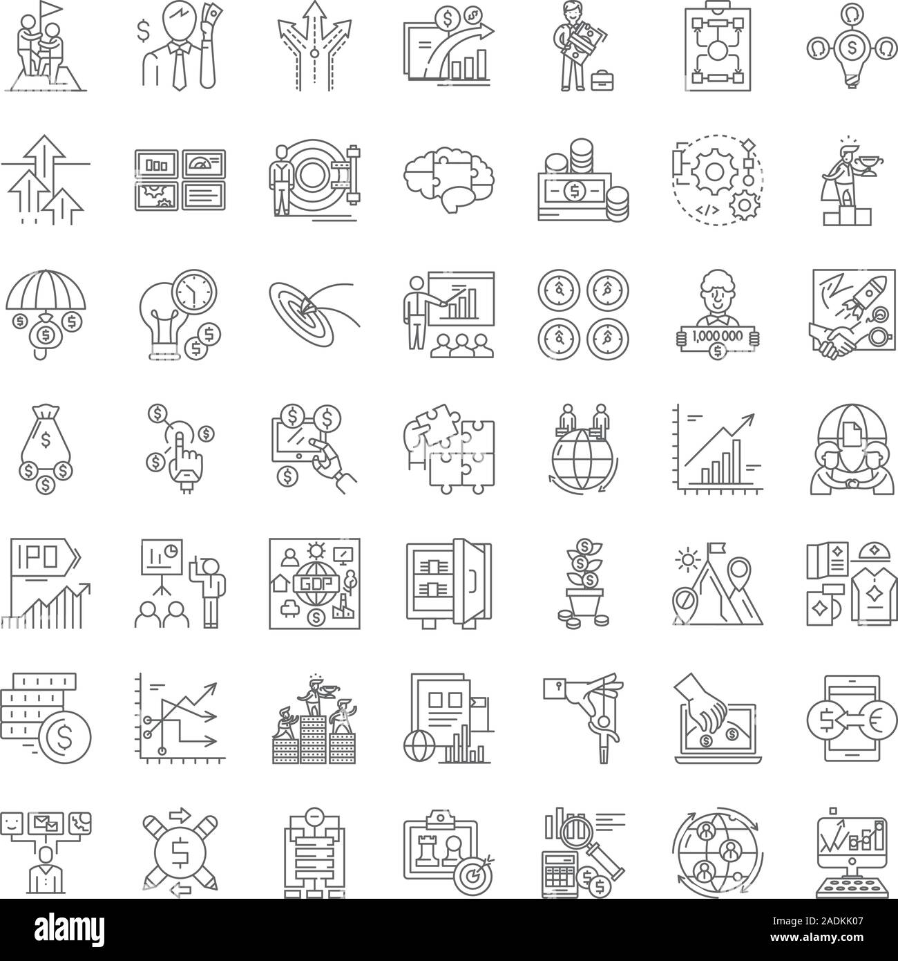 Market line icons, signs, symbols vector, linear illustration set Stock ...