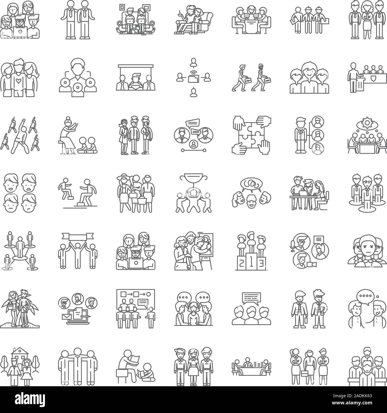 Fellowship line icons, signs, symbols vector, linear illustration set ...
