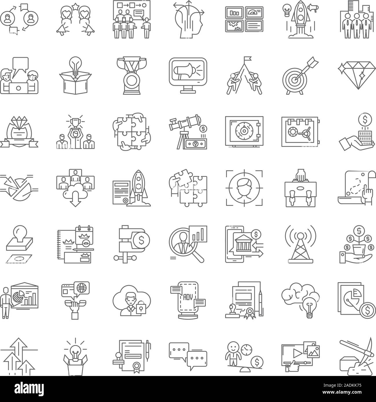 Marketing strategy line icons, signs, symbols vector, linear ...