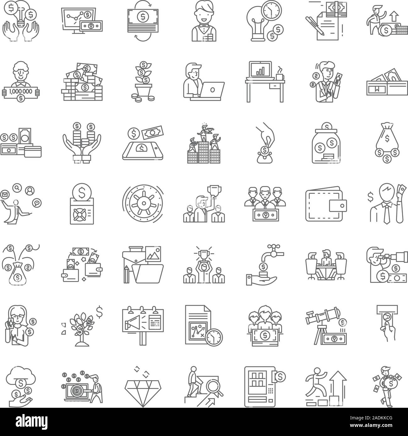 Making money line icons, signs, symbols vector, linear illustration set ...