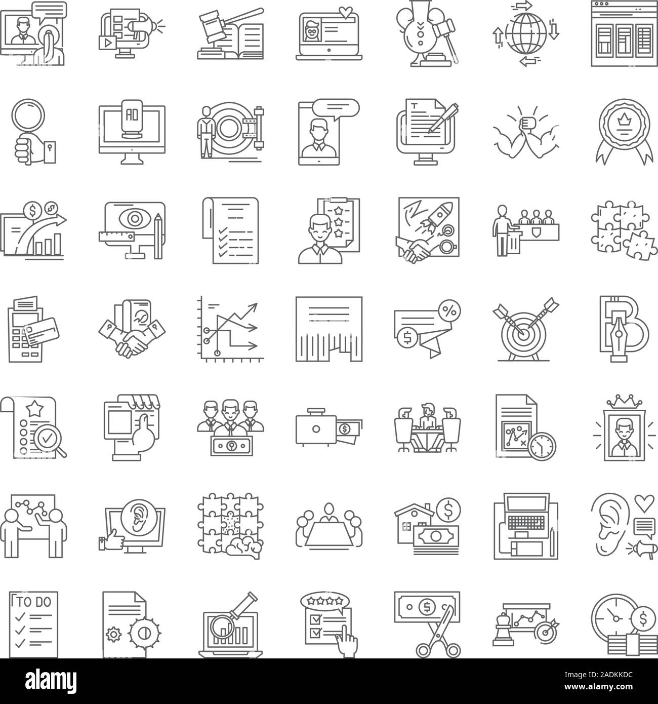 Marketing campaign line icons, signs, symbols vector, linear ...