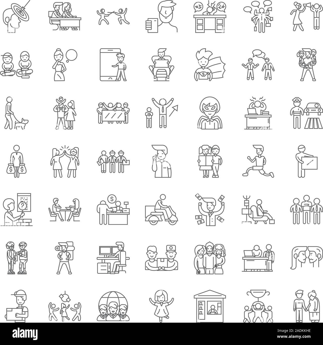 Men line icons, signs, symbols vector, linear illustration set Stock ...