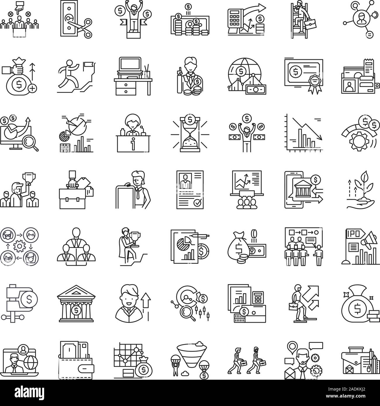 Marketing launch line icons, signs, symbols vector, linear illustration ...