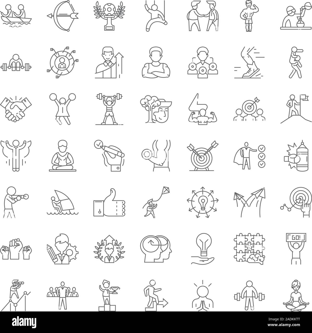Personal motivation line icons, signs, symbols vector, linear ...