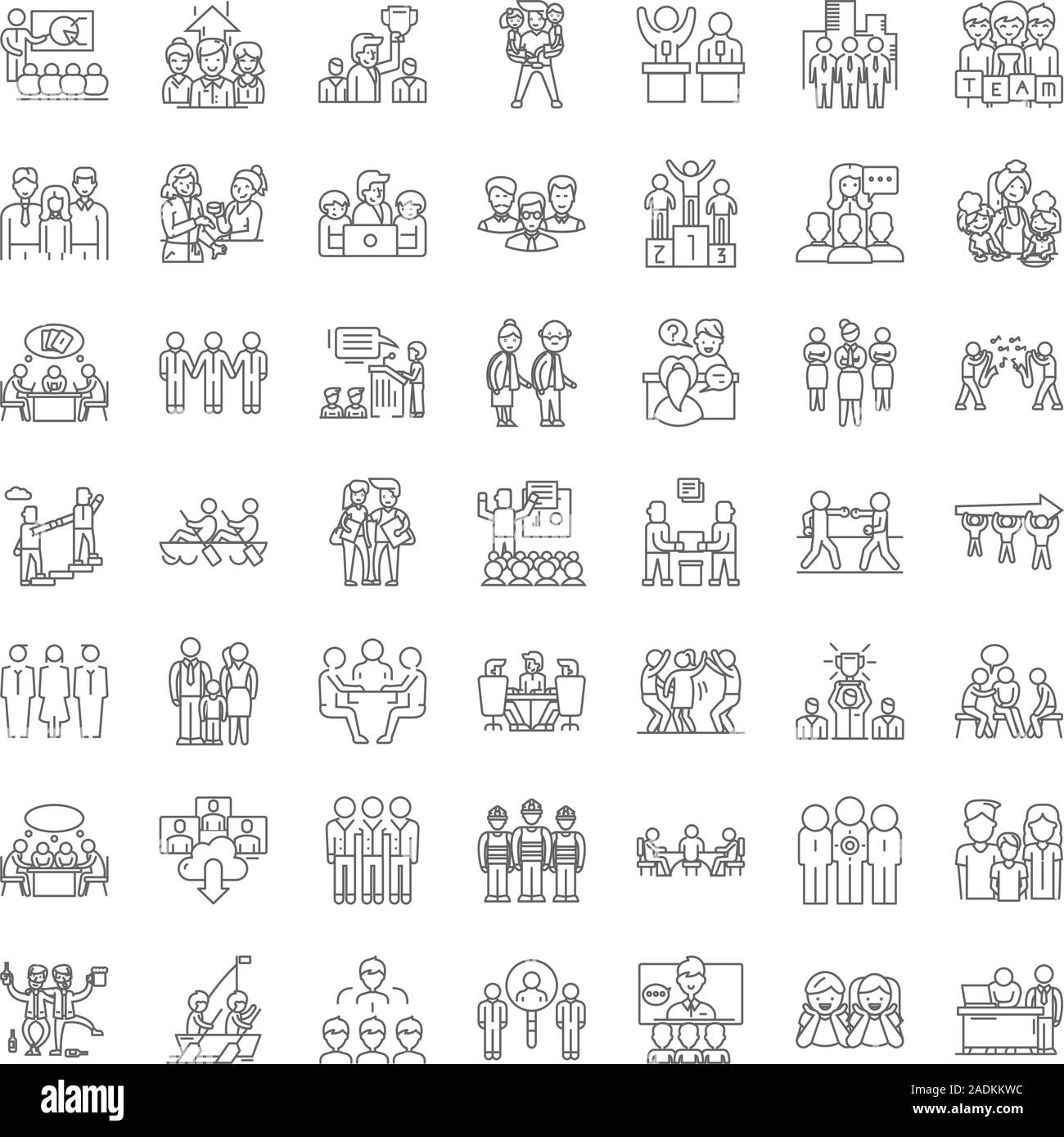 Membership line icons, signs, symbols vector, linear illustration set ...