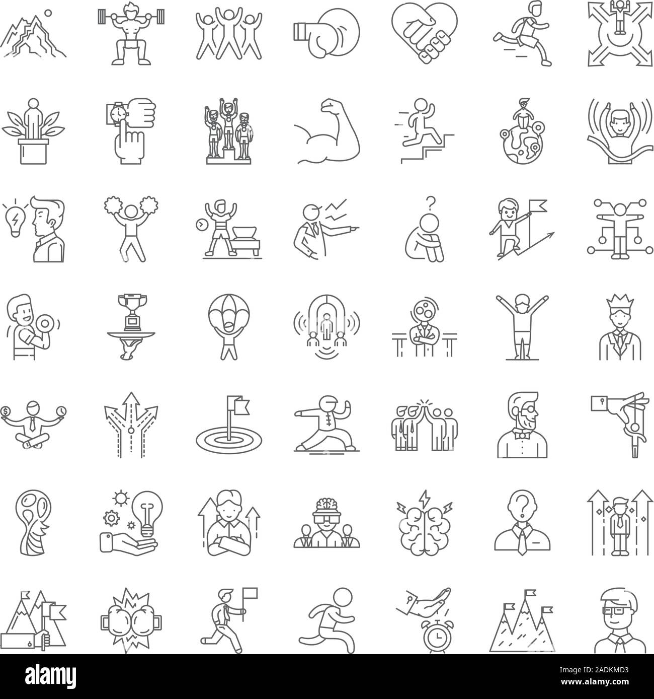 Motivation line icons, signs, symbols vector, linear illustration set ...