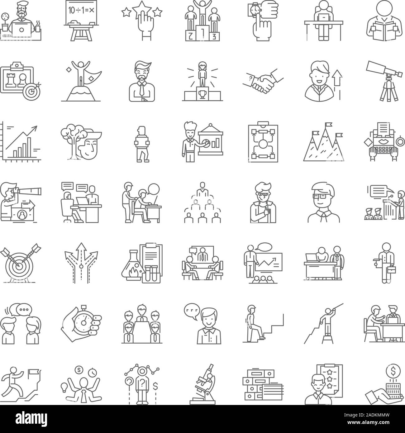 Guru linear icons, signs, symbols vector line illustration set Stock ...