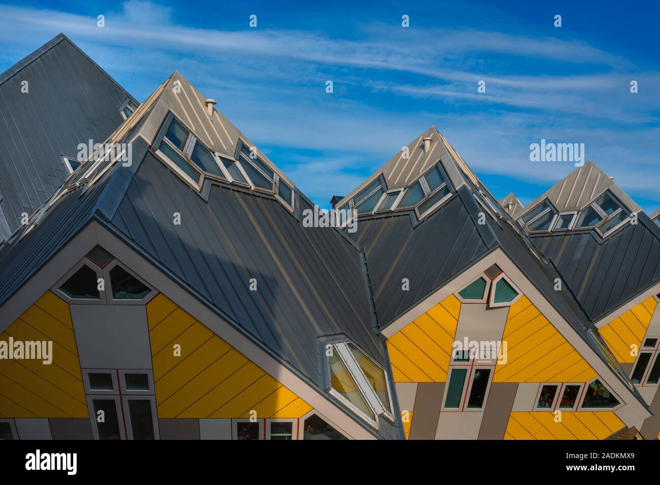 Roterrdam, The Netherlands - December 01, 2019: View from below on the ...