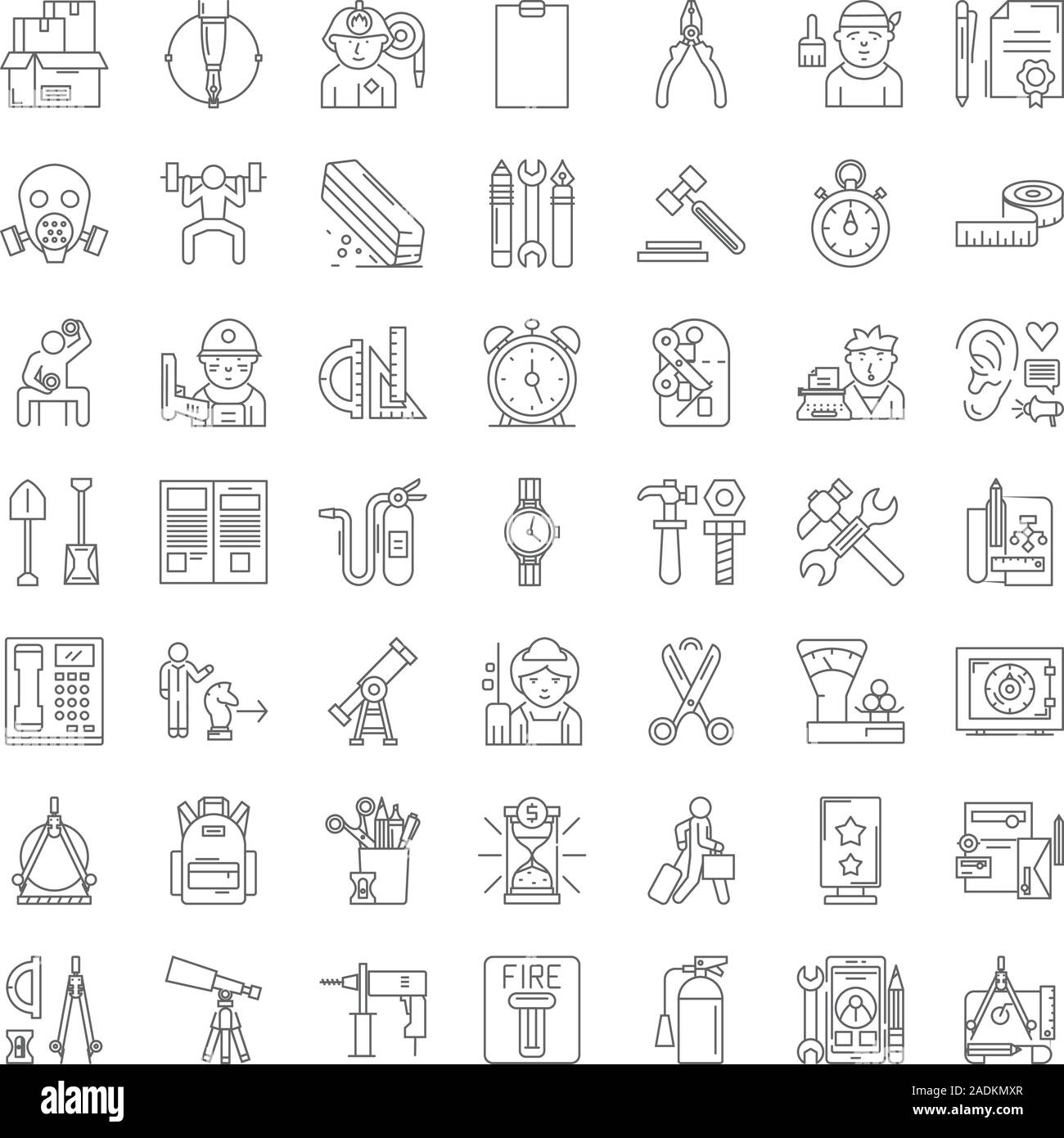 Materials construction linear icons, signs, symbols vector line ...