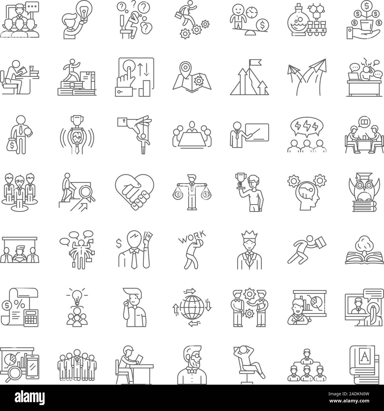 Mentor linear icons, signs, symbols vector line illustration set Stock ...