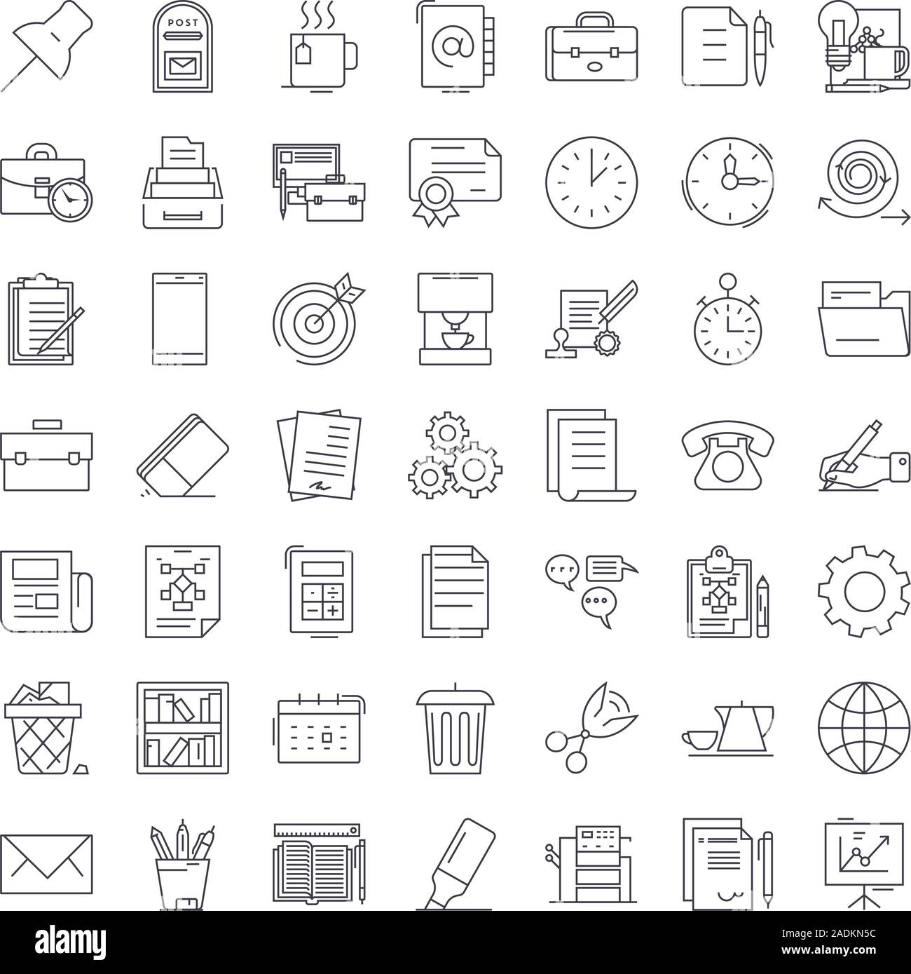Office set linear icons, signs, symbols vector line illustration set ... Office set linear icons, signs, symbols vector line illustration set ...
