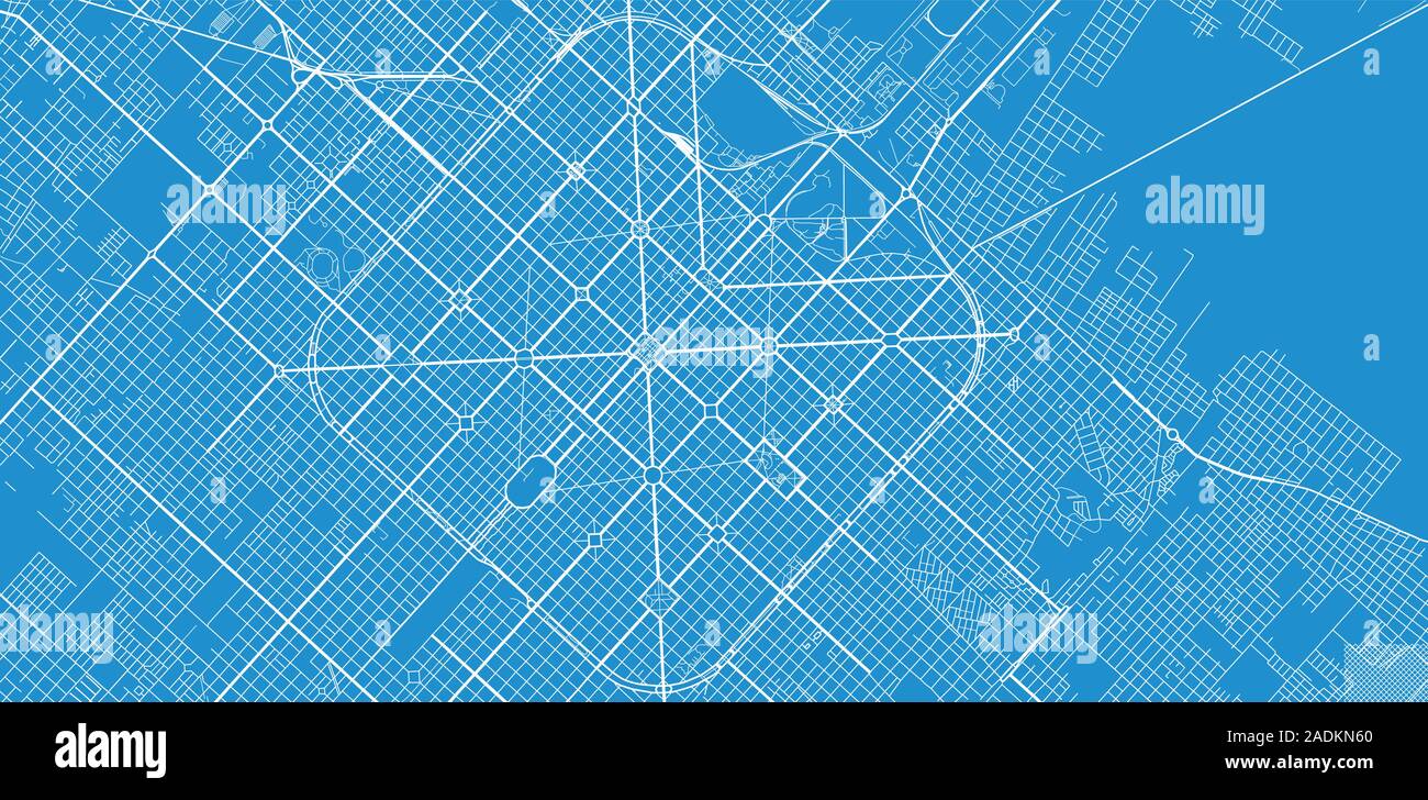 Urban vector city map of La Plata, Argentina Stock Vector Image & Art ...