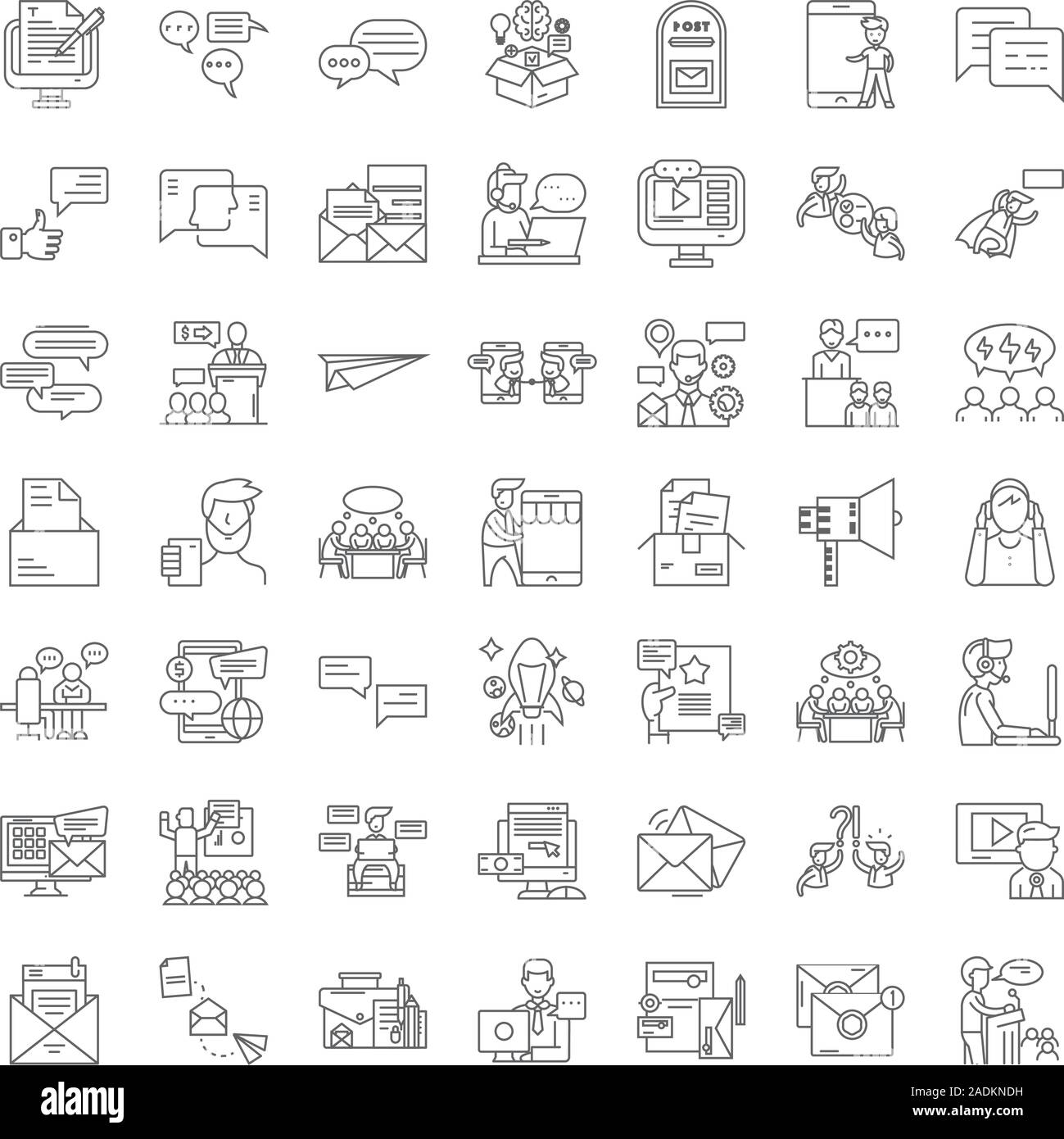 Messages Linear Icons Signs Symbols Vector Line Illustration Set Stock Vector Image And Art Alamy