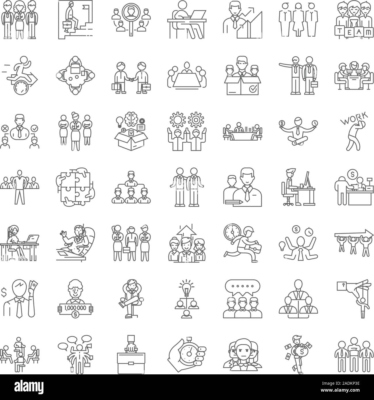 Managers linear icons, signs, symbols vector line illustration set ...