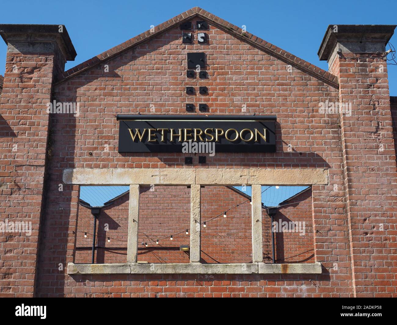 CHEPSTOW, UK - CIRCA SEPTEMBER 2019: Wetherspoon pub sign Stock Photo ...