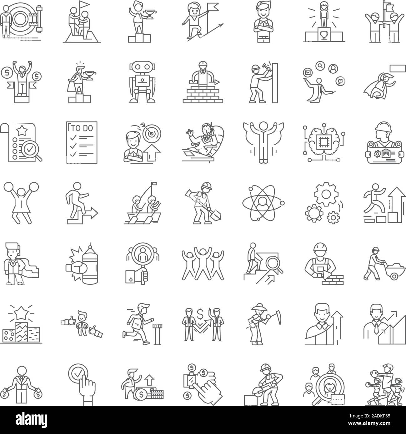 Perfomance management linear icons, signs, symbols vector line illustration set Stock Vector ...