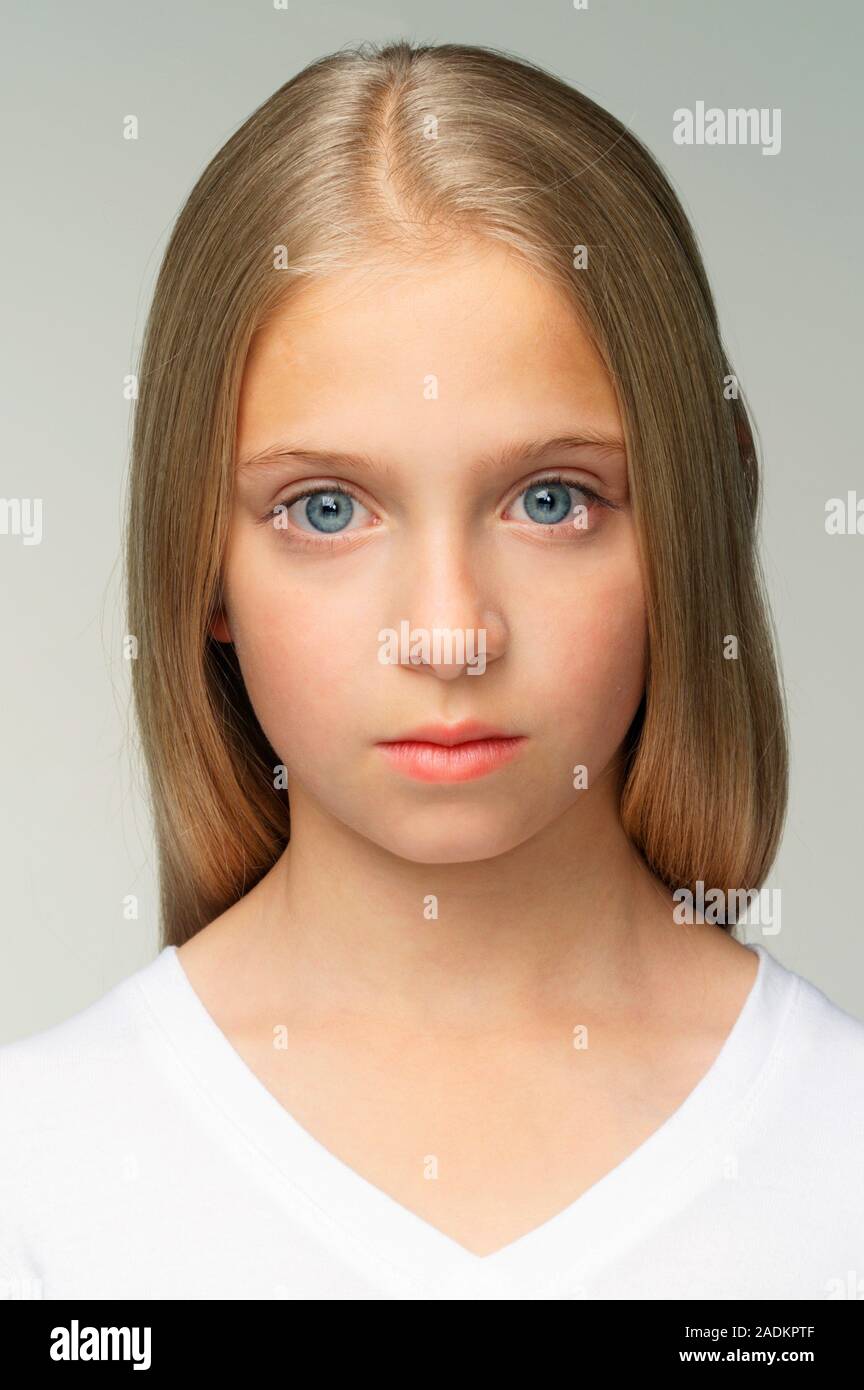 Child's face. Face of an eleven- year-old girl Stock Photo - Alamy