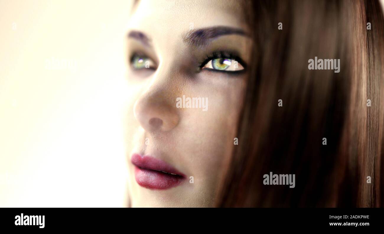 Woman's face, computer artwork Stock Photo - Alamy