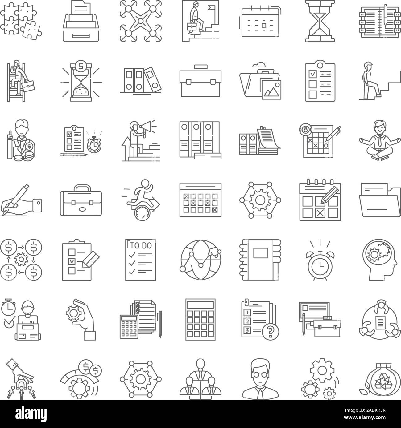 Organization structure linear icons, signs, symbols vector line ...